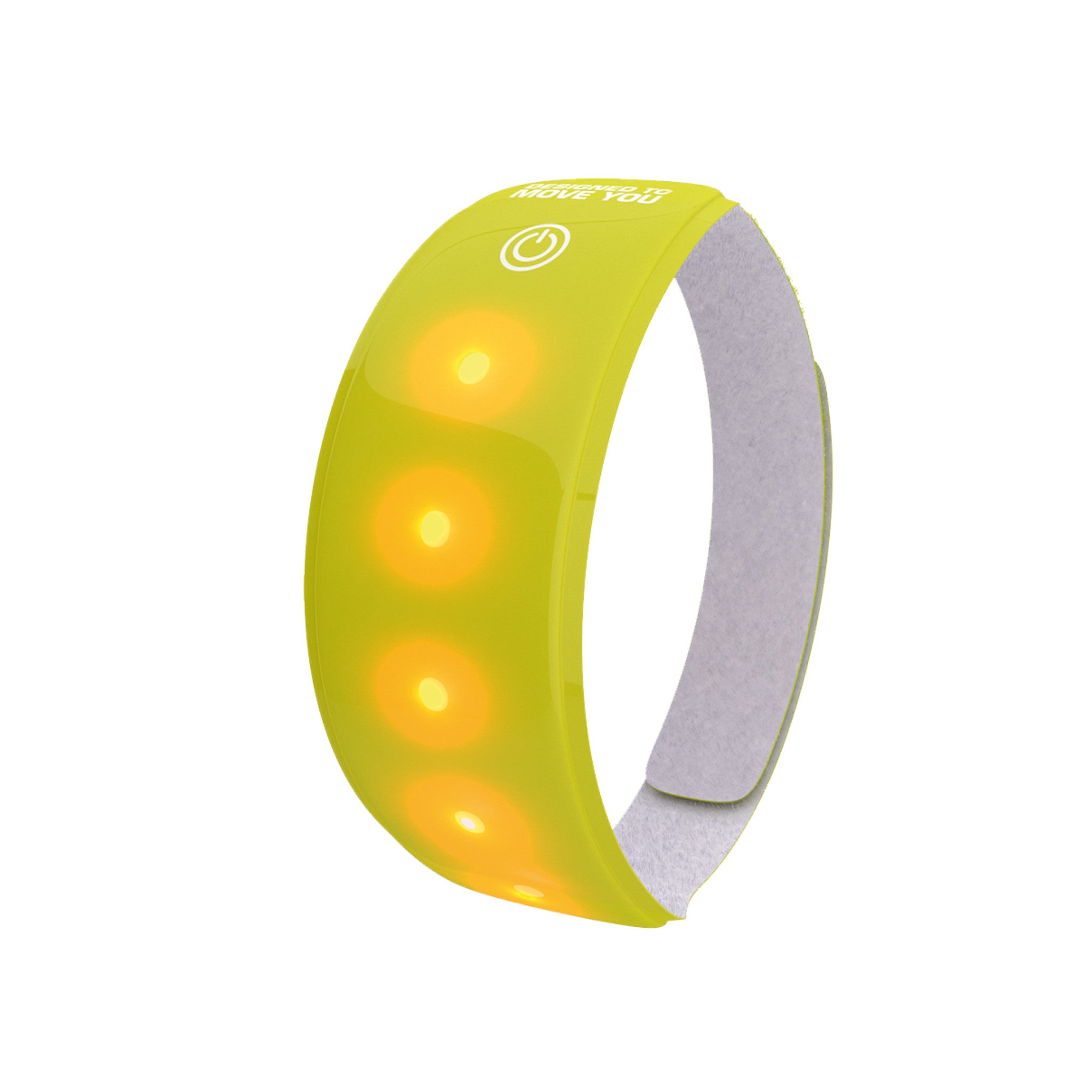 Wowow Brassard cycliste jaune fluo avec LEDs rouges à pile