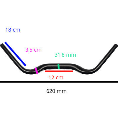Ergotec Aerowing 2 Komfort-Fahrrad-Lenker schwarz 620 mm